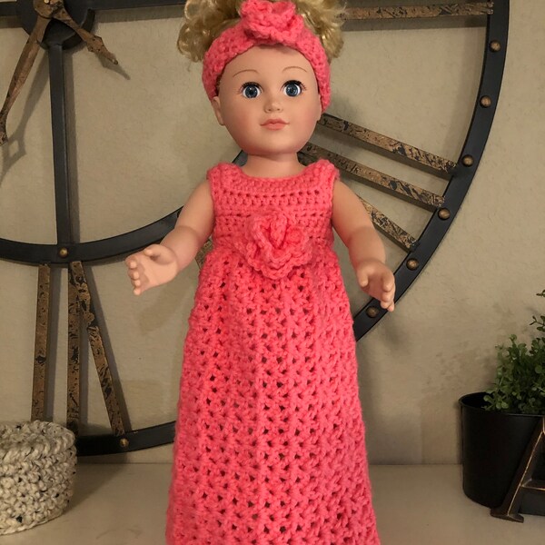 18" Doll Madison Maxi Dress Crochet Pattern, Crochet Doll Shoes Pattern ...