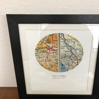Personalized Map Framed, Personalized Maps Gift, Housewarming Gift, New ...