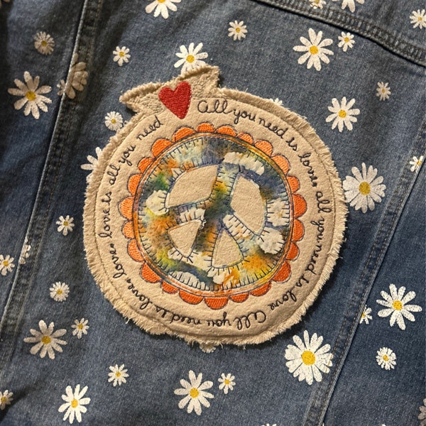 All You Need is Love Peace Sign Patch - Etsy