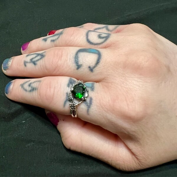 Sterling Silver Dark Gothic Ring, Gothic Engagement Ring, Goth Promise ...