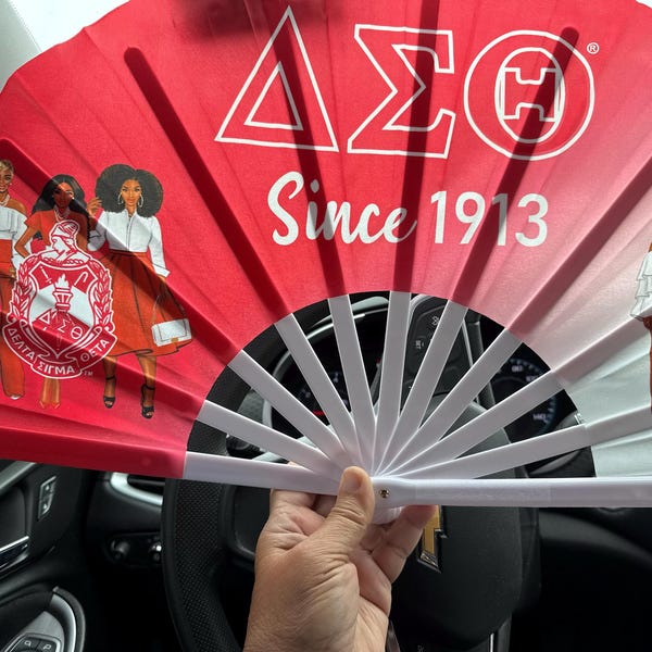 Large and Medium Delta Sigma Theta Fan, Since 1913, Red & White, Gift ...