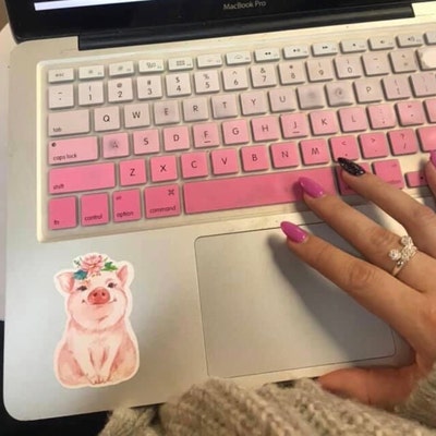 Floral Pig Sticker, Pig Sticker, Laptop Sticker, Water Bottle Sticker ...