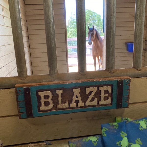 Horse Stall / Stable Sign 4 or 5 Letter Sign Rustic Horse Stall Sign ...