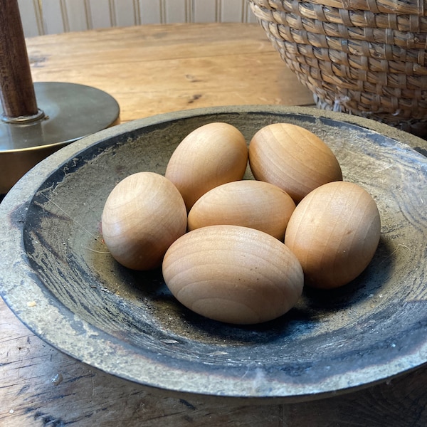 Naturally-sealed Sanded Wooden Eggs - Sets of 6 and 12 - Laying Eggs ...