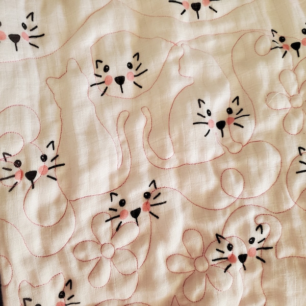 3 CATS EDGE to EDGE Embroidery - Cat Lover, Quilts, Quilting- Fits a ...