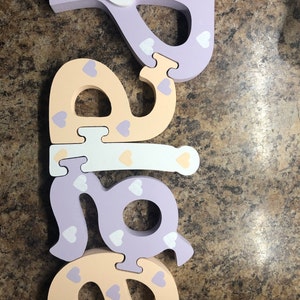 Wooden Jigsaw Name, Childs Bedroom Decor, Nursery Decor, Wooden Name ...