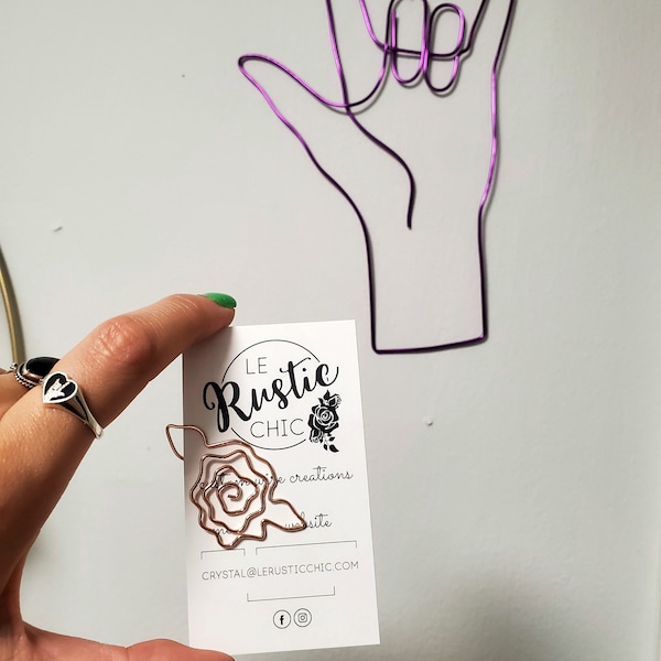 Wire Hand ASL I Love You Sculpture Wall Hanging Art Single Line ...