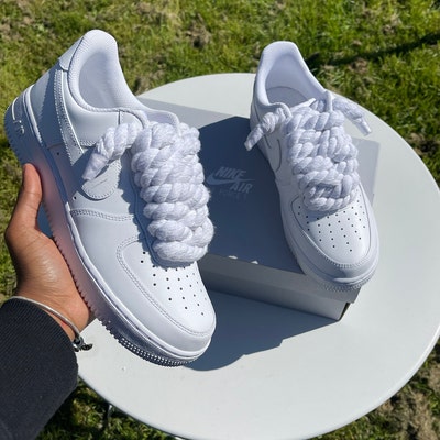 Chunky Laces 10mm Thick Cotton Rope Shoelaces Hot Pink With White Tips ...