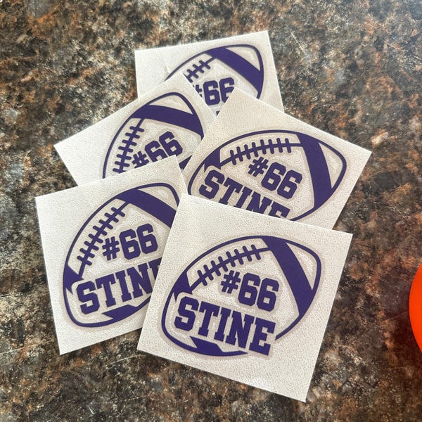 Football Decal Sticker With Name and Number | Football Name Decal ...