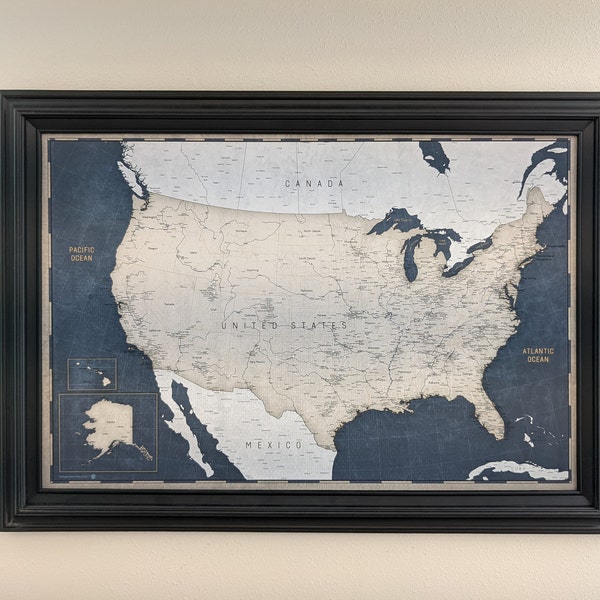 Large USA Push Pin Map | Personalized Travel Map of the US | Executive ...
