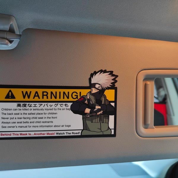 Anime Warning Sticker, Ninja Anime, Airbag Warning Sticker, Visor Anime ...