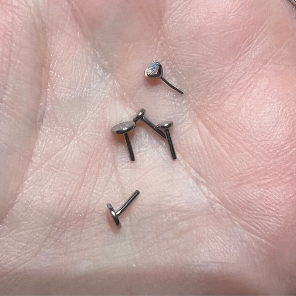 16G/18G/20G Threadless Implant Grade Titanium Posts • Push Pin Back ...