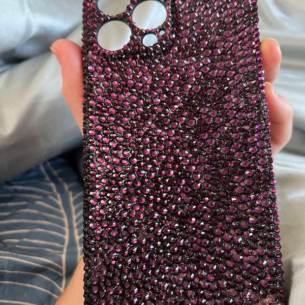 Luxury Purple Crystal Diamond iPhone Case Sparkle Phone Case Handcarft ...