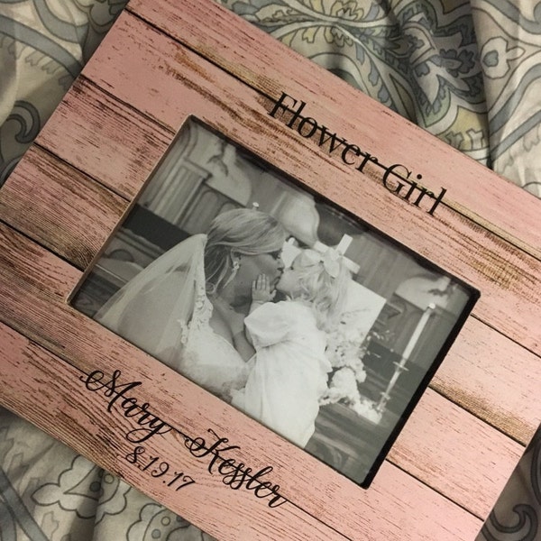 Flower Girl Frame. Personalized Picture Frame. Wedding Gift. Thank You ...