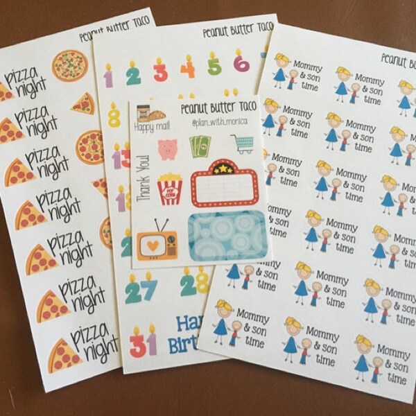 Mommy & Son Time Planner Stickers - Family Planner Stickers - Mom ...
