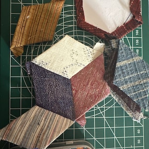 EPP Pin Cushion Kit in Blue Vintage Japanese Fabrics Slow Stitching - Etsy