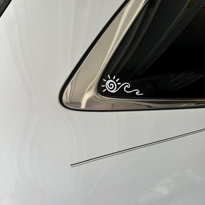 Ocean Decal Sun Decal Wave and Sun Decal Beach Decal Wave Sticker Car ...