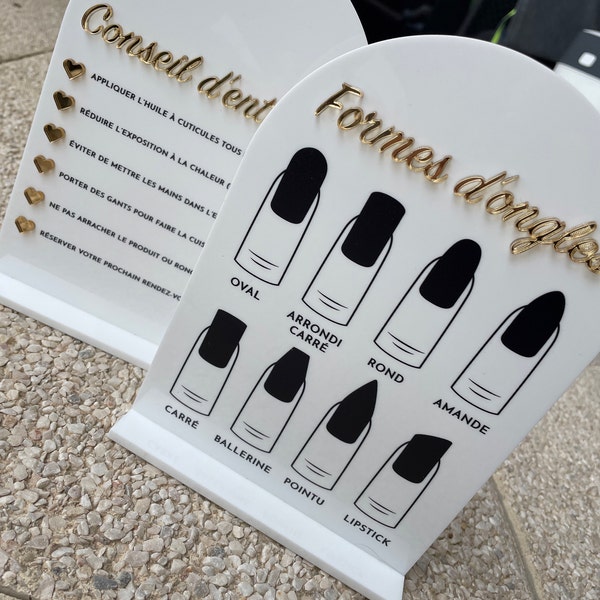 Bundle: Nail Sign and Stand Desk Sign Bundle | Nail Aftercare Sign ...