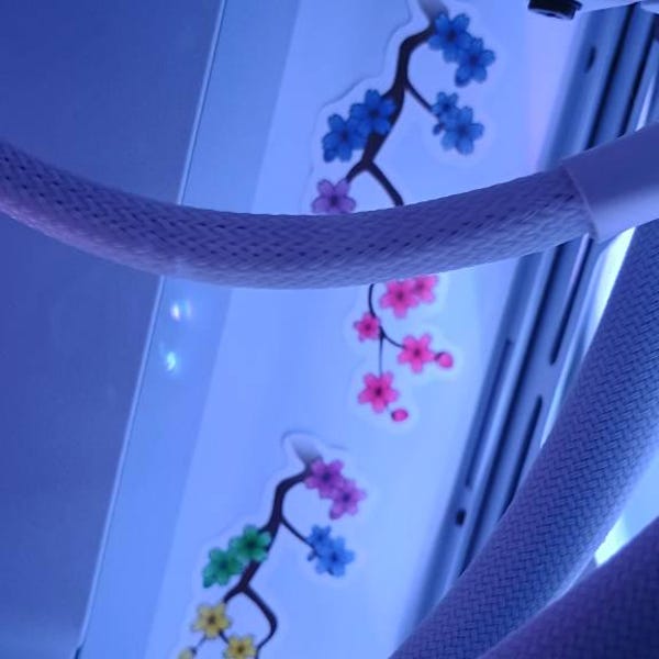 Sakura Asexual Sticker, Waterproof Ace Pride, Ace Sticker, Subtle Pride ...