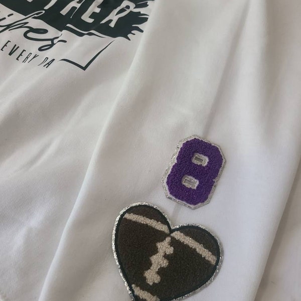 Orange Checkered Game Day Patch, Iron on Patch, Chenille Sequin Patch, DIY Patch, Preppy ...