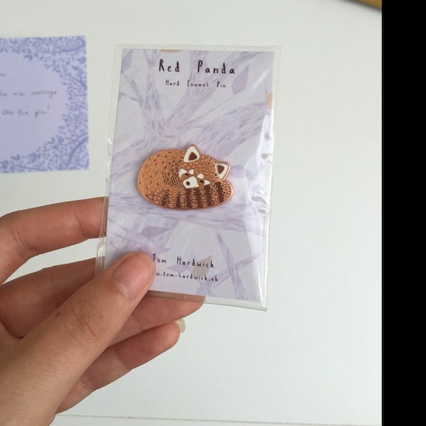 Red Panda Enamel Pin - Cute Animal Pin, Pin Badge, Hard Enamel Pin ...