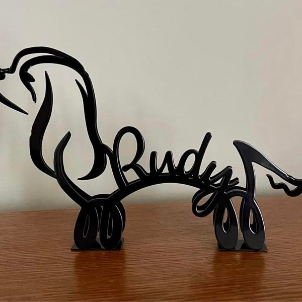 Cavalier King Charles Spaniel Metal Table Sign, Minimalist Sculpture ...