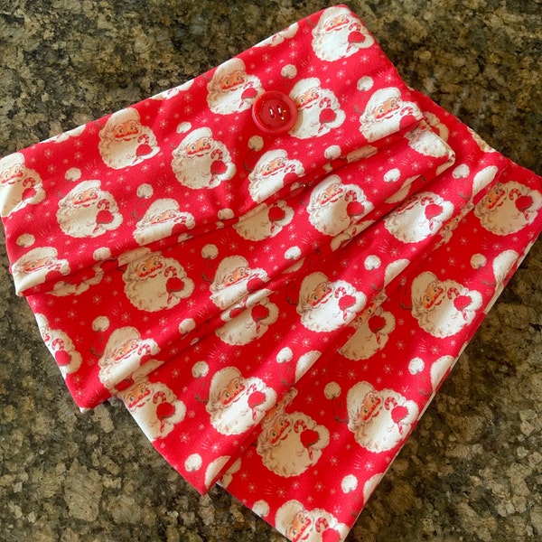 Vintage Santa Fabric - Hi Santa Red Small Size by Parisbebe - Christmas ...