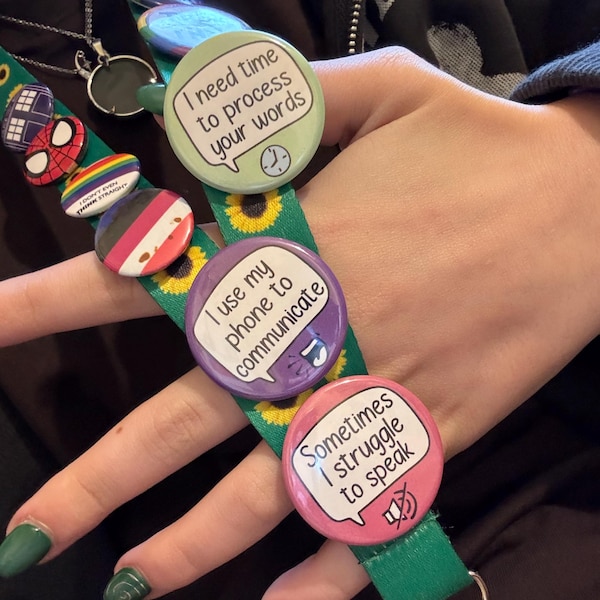 Sometimes I Struggle to Speak Badge Pin | Non-verbal - Autistic Pin ...