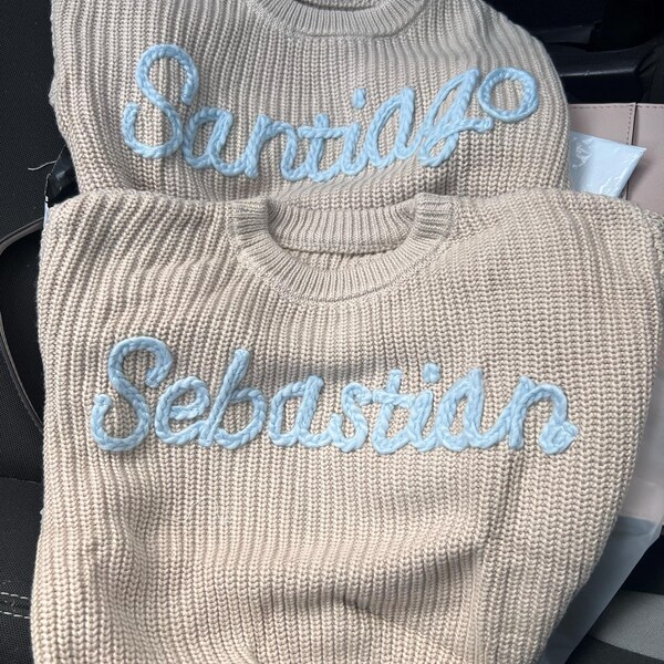 Personalized Hand Knitted Name Baby Sweater,custom Baby Name Sweater ...