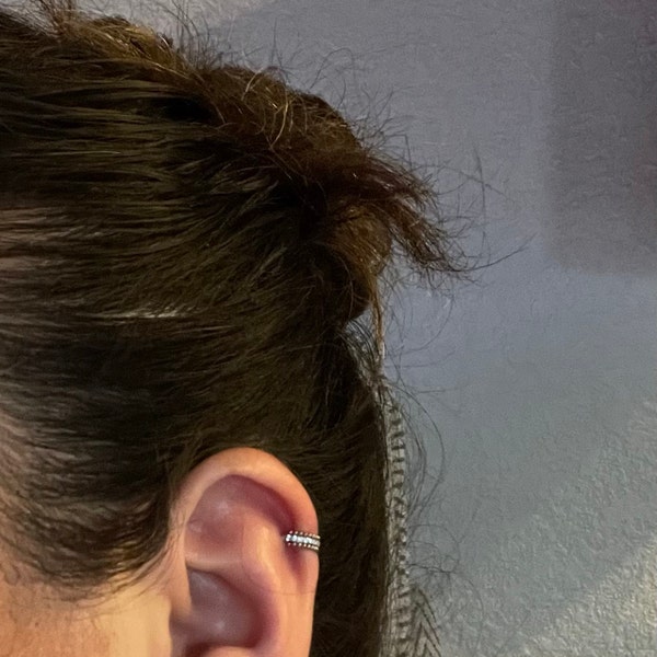 Triple Stacked Conch Earring, ASTM F136 Titanium Conch Hoop, Conch ...