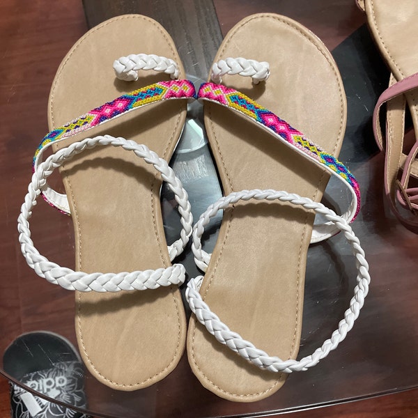Sandals, Hand Painted Sandals, Floral Painted Sandals, Mexican Sandals ...