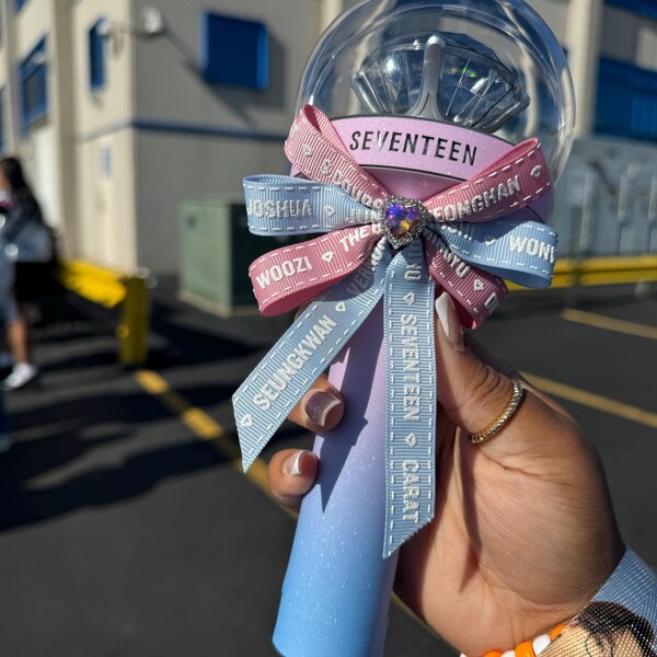 SEVENTEEN SVT Caratbong Ribbon Bow Keychain Pendant Light Stick Lanyard ...