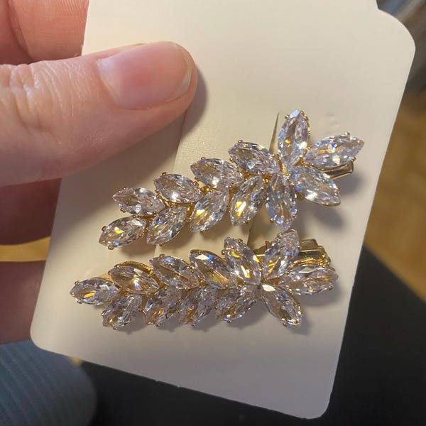 Long Black Rhinestone Hair Pins, Wedding Bobby Pins, Bridal Sparkly ...