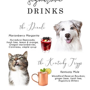 Dog Signature Cocktail Dog Custom Drink Sign Dog Signature Drink Sign ...