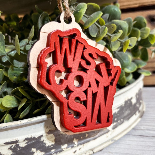Wisconsin Ornament SVG BUNDLE, Laser Ready File, Wisconsin Word Art Svg ...