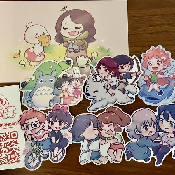 Matte Borderless Ghibli Vinyl Sticker Sheets - Etsy