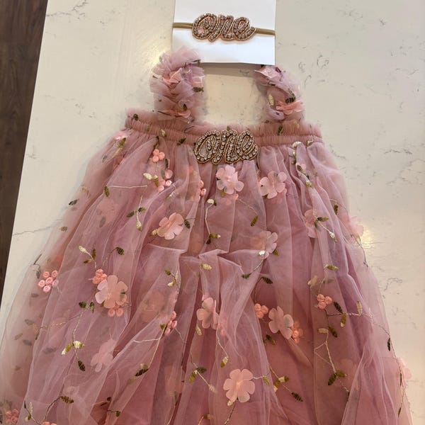 Baby Girl Tulle Dress-first Birthday Outfit-wildflower 1st Birthday ...