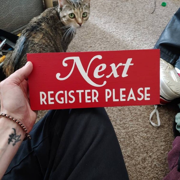 Next Register Please Sign | Wooden Register Closed Sign for Store - Etsy