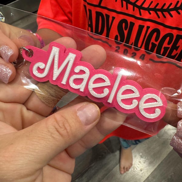 Personalized Keychain - Two-tone - Custom Colors & Text - Bag Charm ...