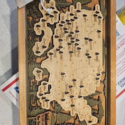 Custom US National Parks Travel Map, National Parks Marker ...