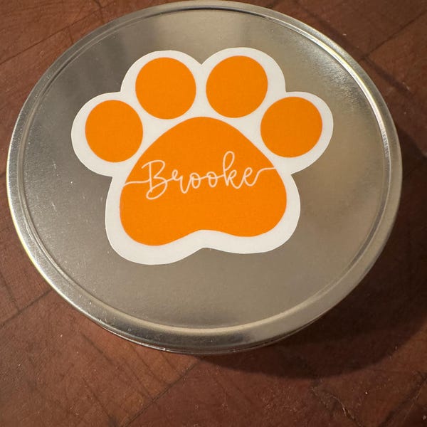 Paw Print With Name Sticker, Paw Print Sticker, Dog Paw Sticker, Dog ...