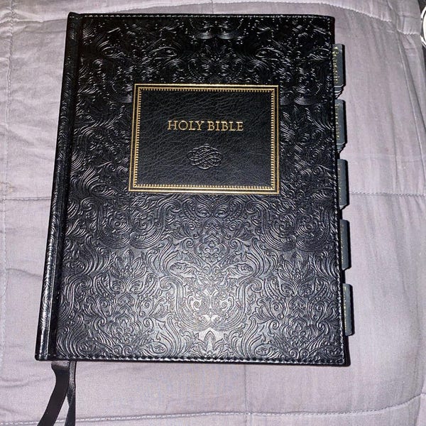 Beautiful Tabbed KJV Bible, Black and Gold Bible, Journaling KJV Bible ...