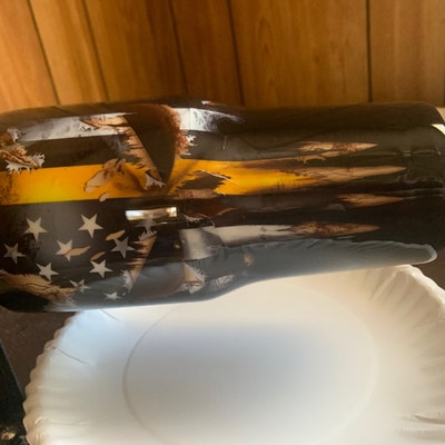 3x Thin Yellow Line Dispatcher Skull USA American Flag TYL Hardhat ...