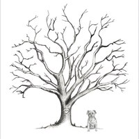 Printable Fingerprint Tree hand-drawn customizable Thumbprint Tree ...