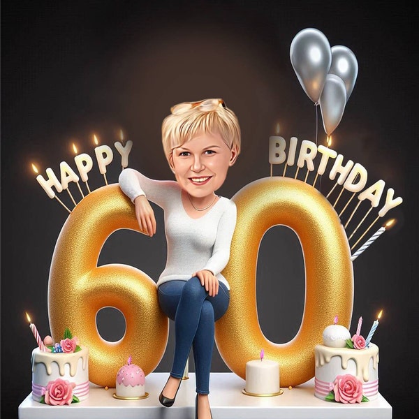 PERSONALIZED 55th BIRTHDAY Extra Special Day Caricature Photo to ...