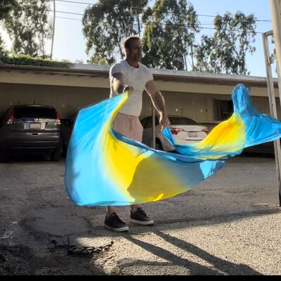 Weighted Flags UV Glow Hand Dyed Silk Spin Flags Made to Order. Perfect ...