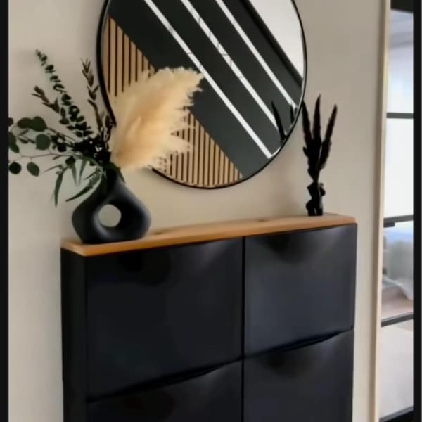 Custom Wooden Shelf for 2 Ikea TRONES Shoe Cabinet - Wall Mounted ...