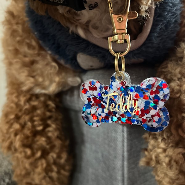 Autumn Glamour Floral Pet ID Tag Personalised Autumn Dog Tag pressed ...