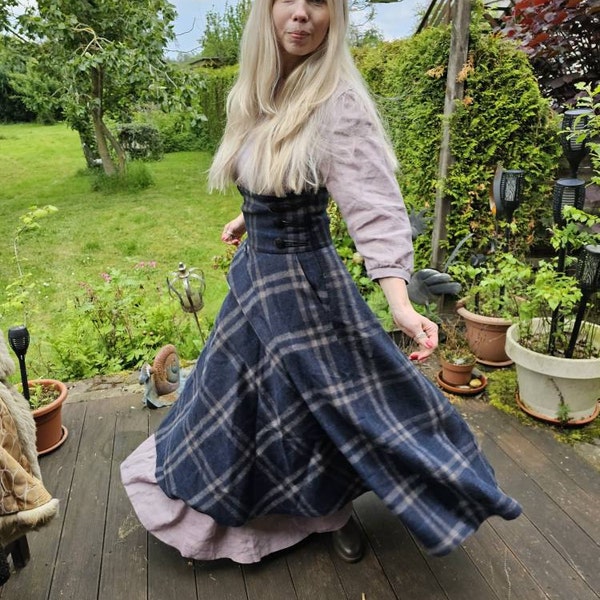 Edwardian Walking Ball Gown Riding Skirt, Solid Cotton Summer Maxi ...