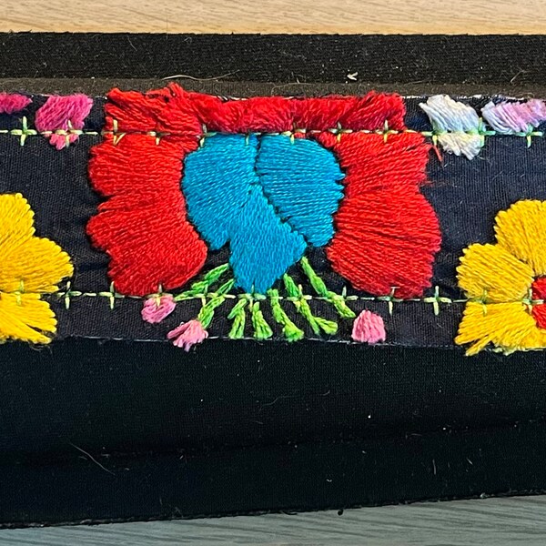 Small Zipper Pouch, Embroidered Mexican Dress Zipper Pouch, Mexican ...